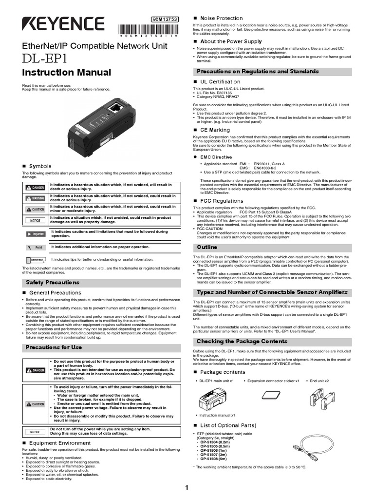 DL-EP1: Instruction Manual | PDF | Electrical Connector | Ethernet