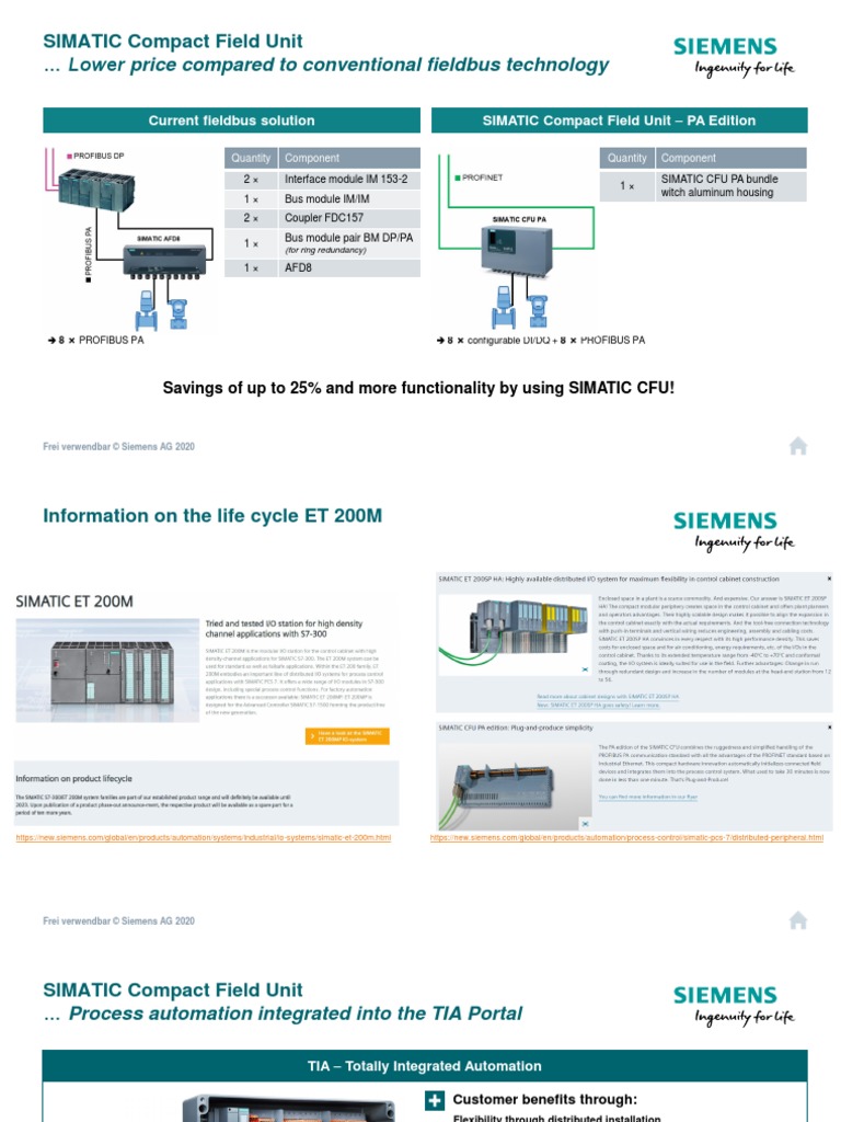 Lower Price Compared To Conventional Fieldbus Technology: SIMATIC ...