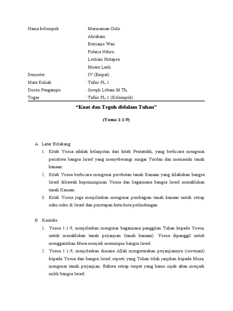 Kel. 5 Tafsir PL 1-Ulangan | PDF
