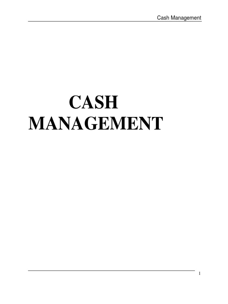 Cash Management | PDF | Cheque | Banks