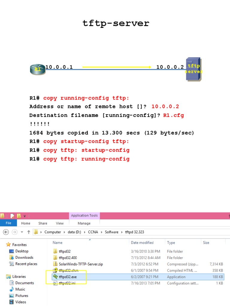 Tftp-Server: Copy Running-Config TFTP: 10.0.0.2 R1.cfg | PDF | Computers