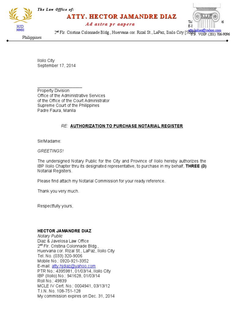 Notarial Register Request | PDF