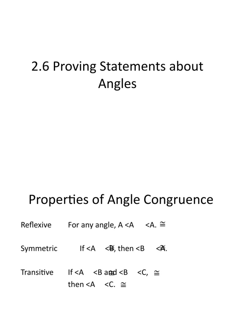 2.6 Proving Statements About Angles | PDF | Mathematics | Geometry