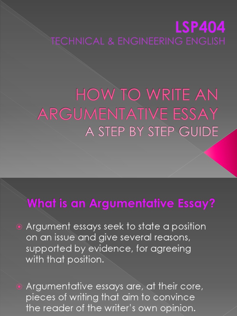 Lsp404 How To Write An Argumentative Essay New | PDF | Essays | Thesis