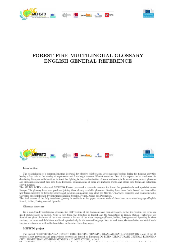 Forest Fire Multilingual Glossary en | PDF | Atmosphere | Atmosphere Of ...