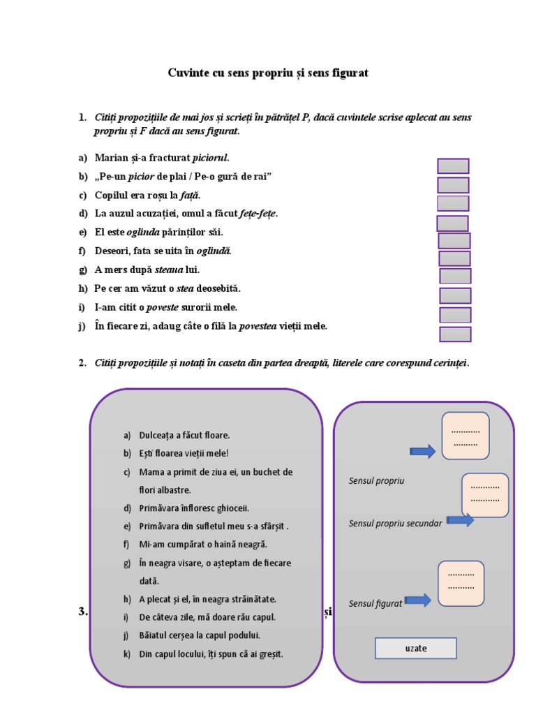 Sens Propriu Si Figurat | PDF