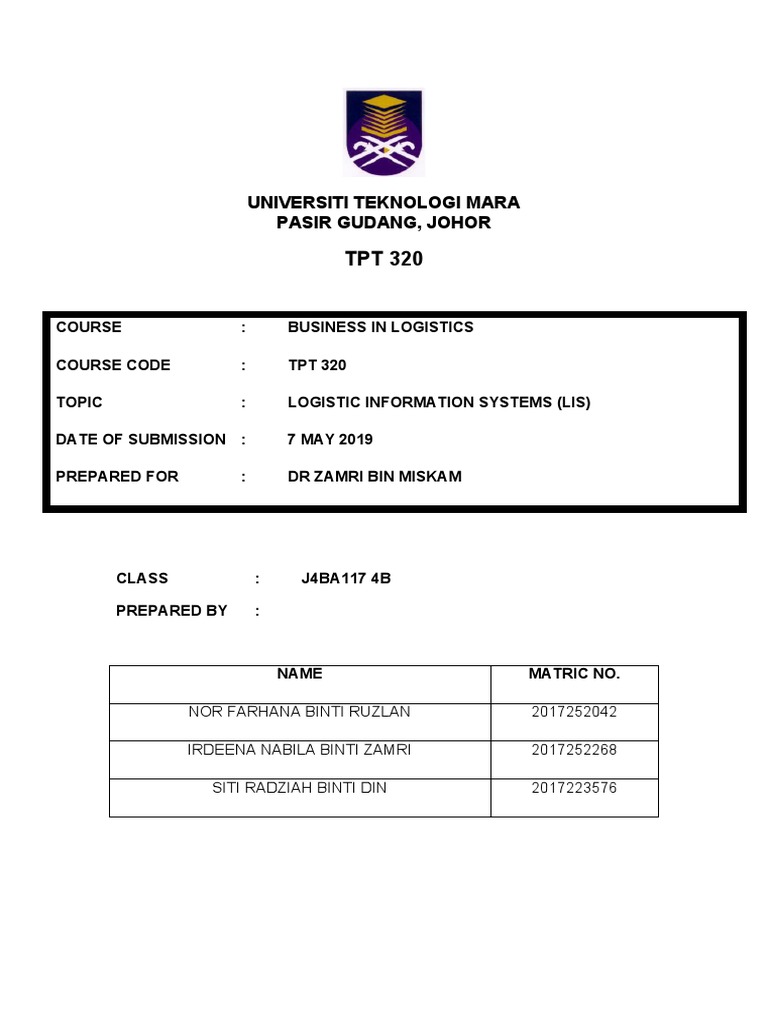 Cover Page Uitm | PDF