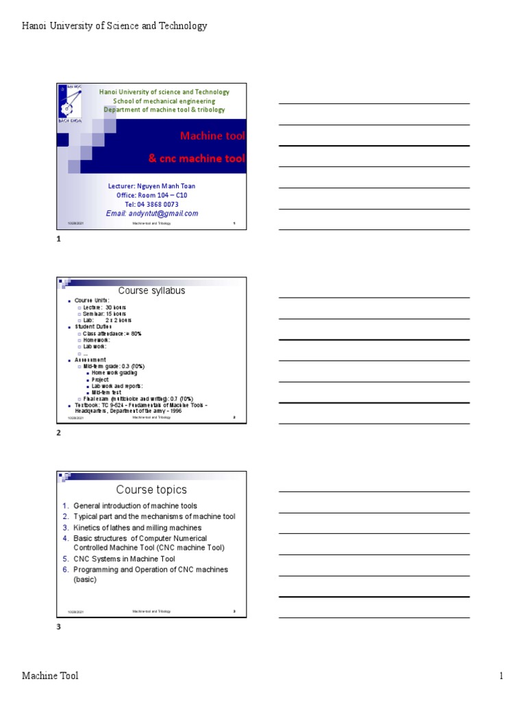 Machine Tool - Student Material | Download Free PDF | Machine Tool ...