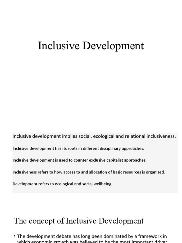 Inclusive Development | Download Free PDF | Social Exclusion | Well Being