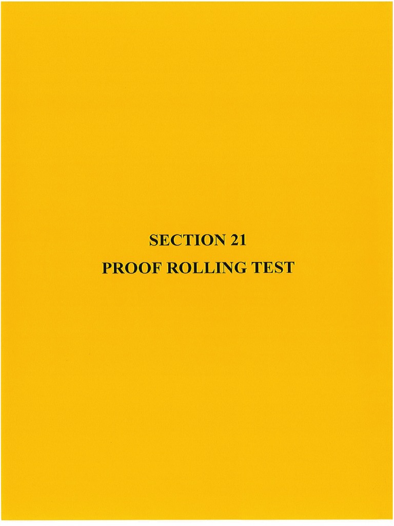 S21 Proof Rolling Test | PDF
