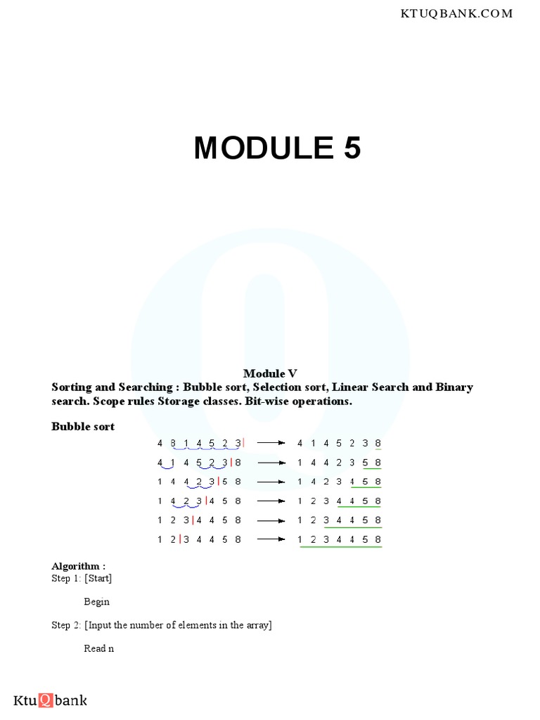 Sorting and Searching Algorithms: An Overview of Bubble Sort, Selection Sort, Linear Search ...