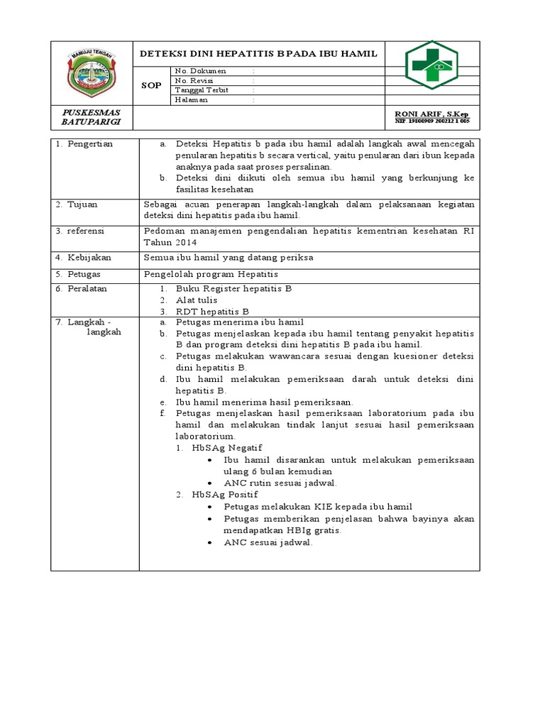 Sop Hepatitis B | PDF