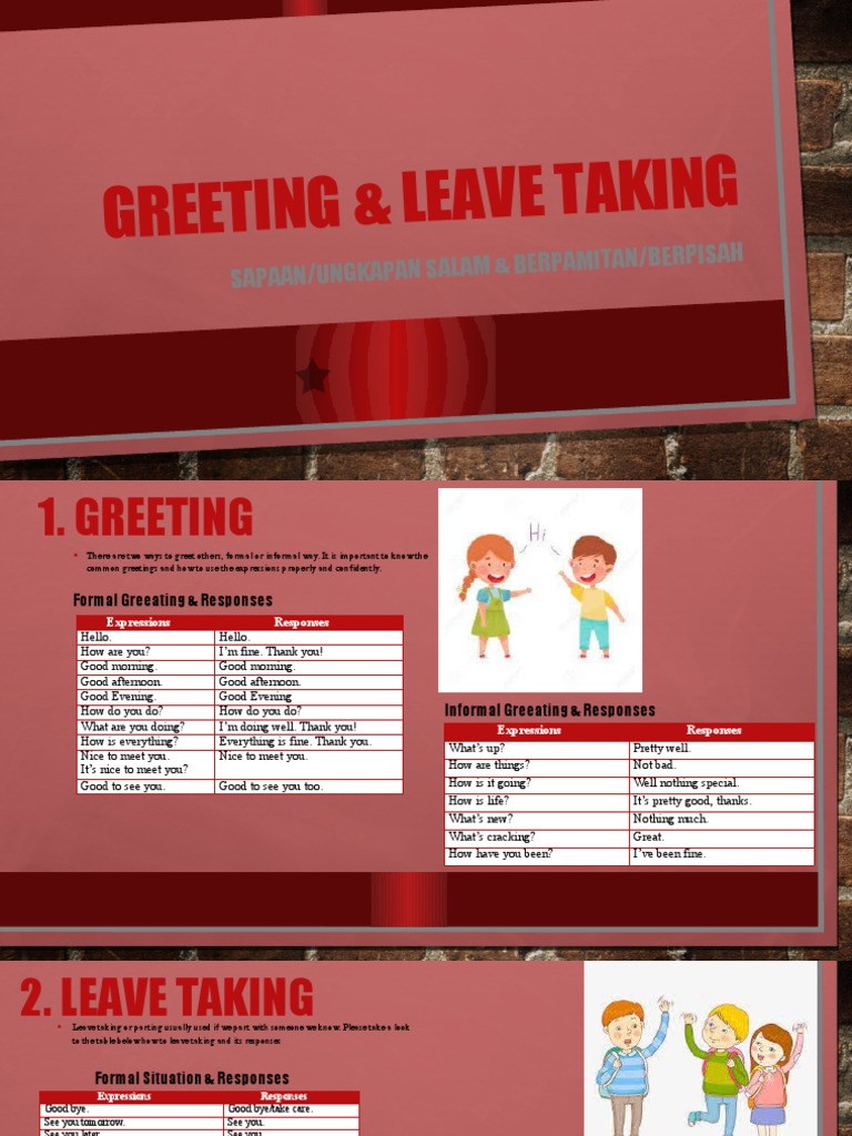 Greeting & Leave Taking | PDF