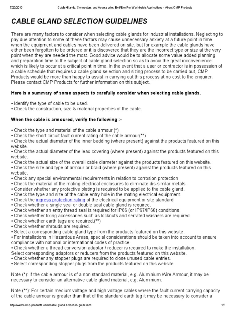 Cable Glands, Connectors and Accessories Exd - Exe For Worldwide ...