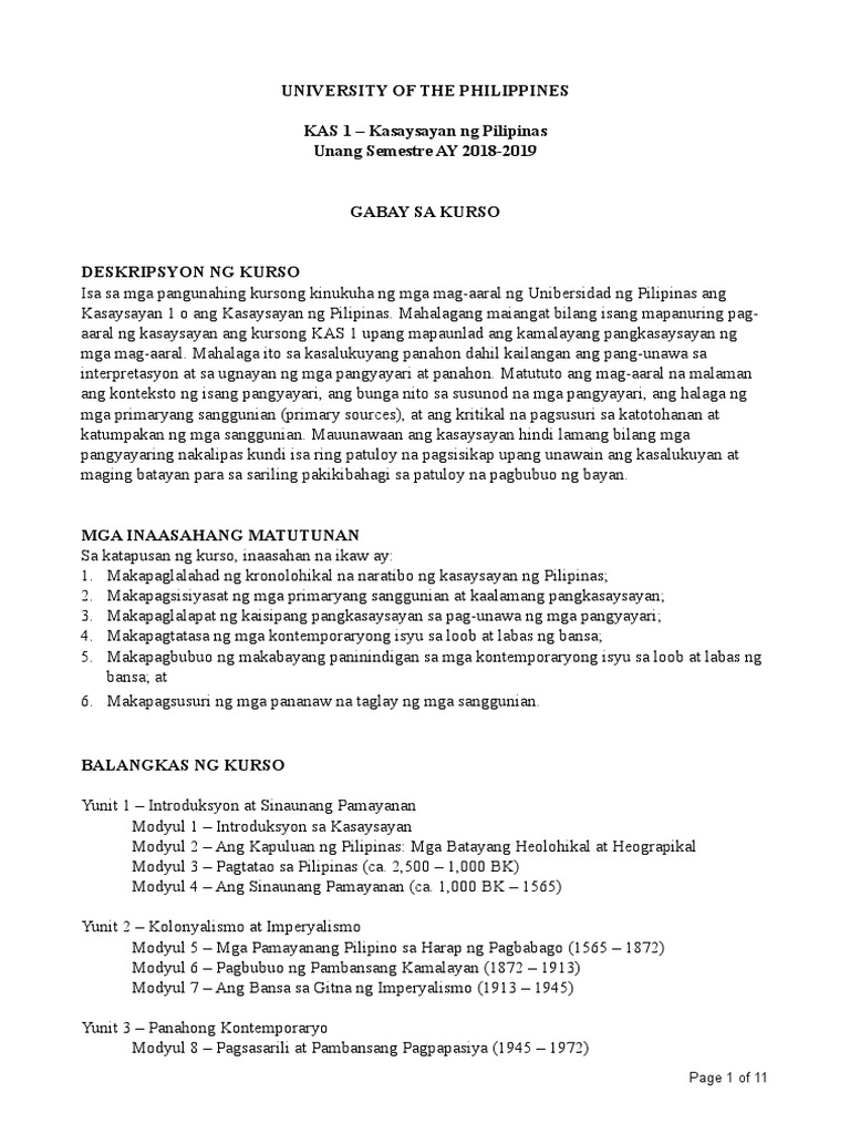 KAS 1 Course Guide (Aug 2018) | PDF