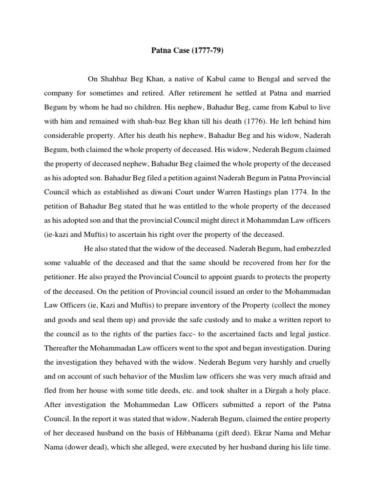 Patna Case (1777-79) | PDF | Judge | Supreme Courts