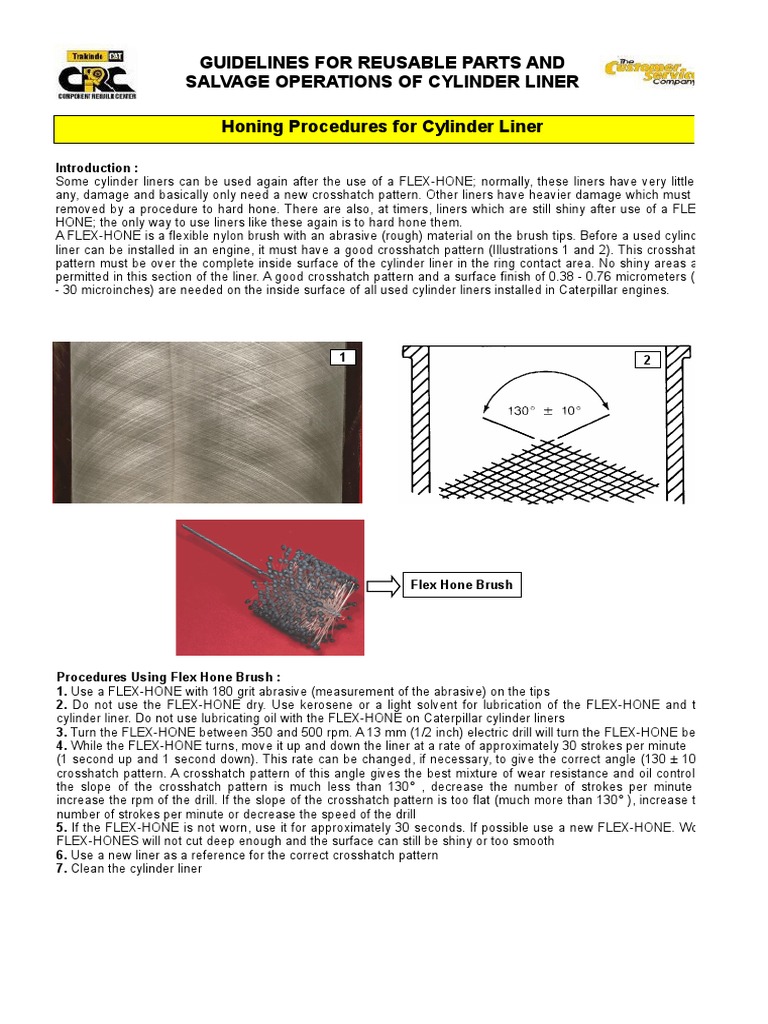 Honing Procedures For Liner | PDF | Wear | Abrasive