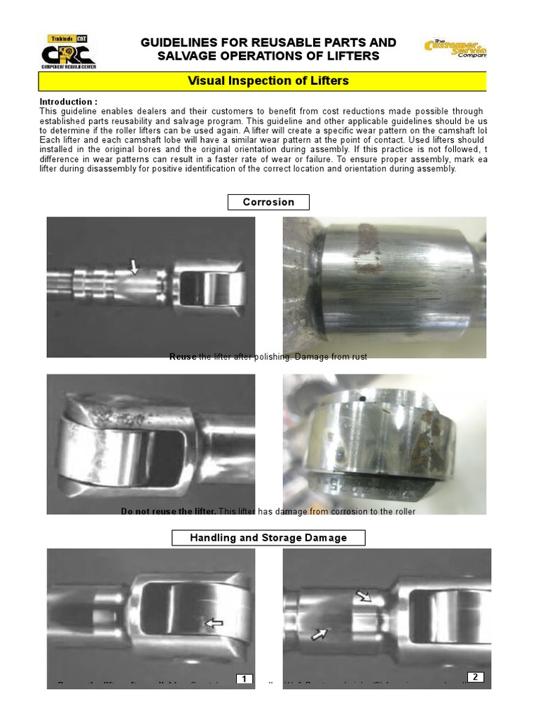 Guidelines For Reusable Parts and Salvage Operations of Lifters Visual ...