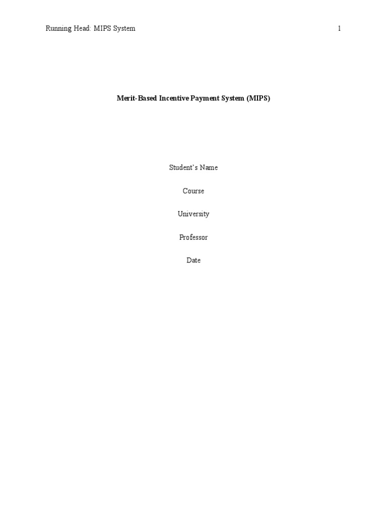 Merit-Based Incentive Payment System (MIPS) | PDF | Health Care ...