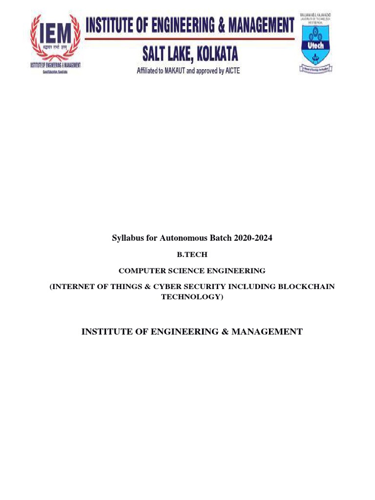 IEM B.Tech CSE Syllabus 2020-2024 | PDF | Computer Science | Analytics