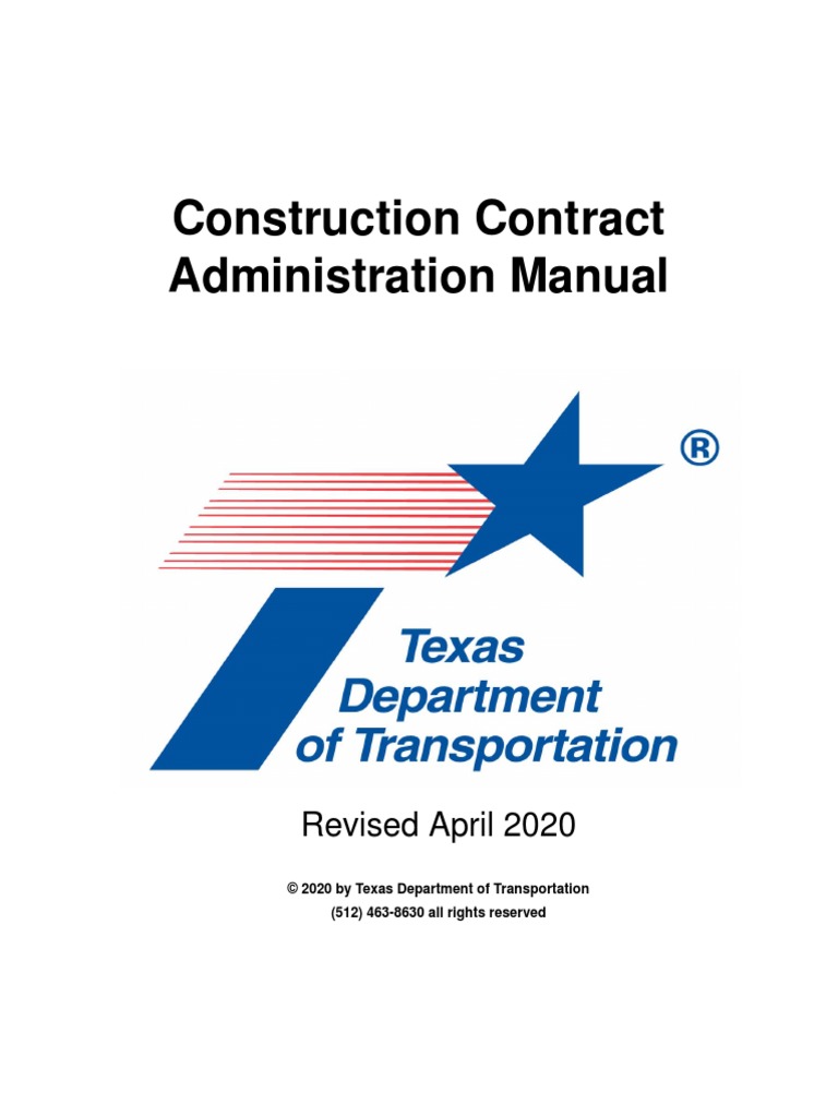 Construction Contract Administration Manual (CAH) | PDF | Regulatory ...