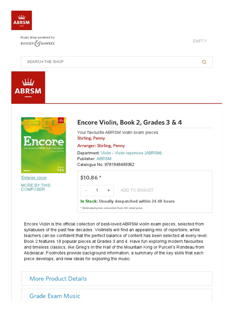 Encore Violin, Book 2, Grades 3 & 4 - Stirling, Penny | PDF