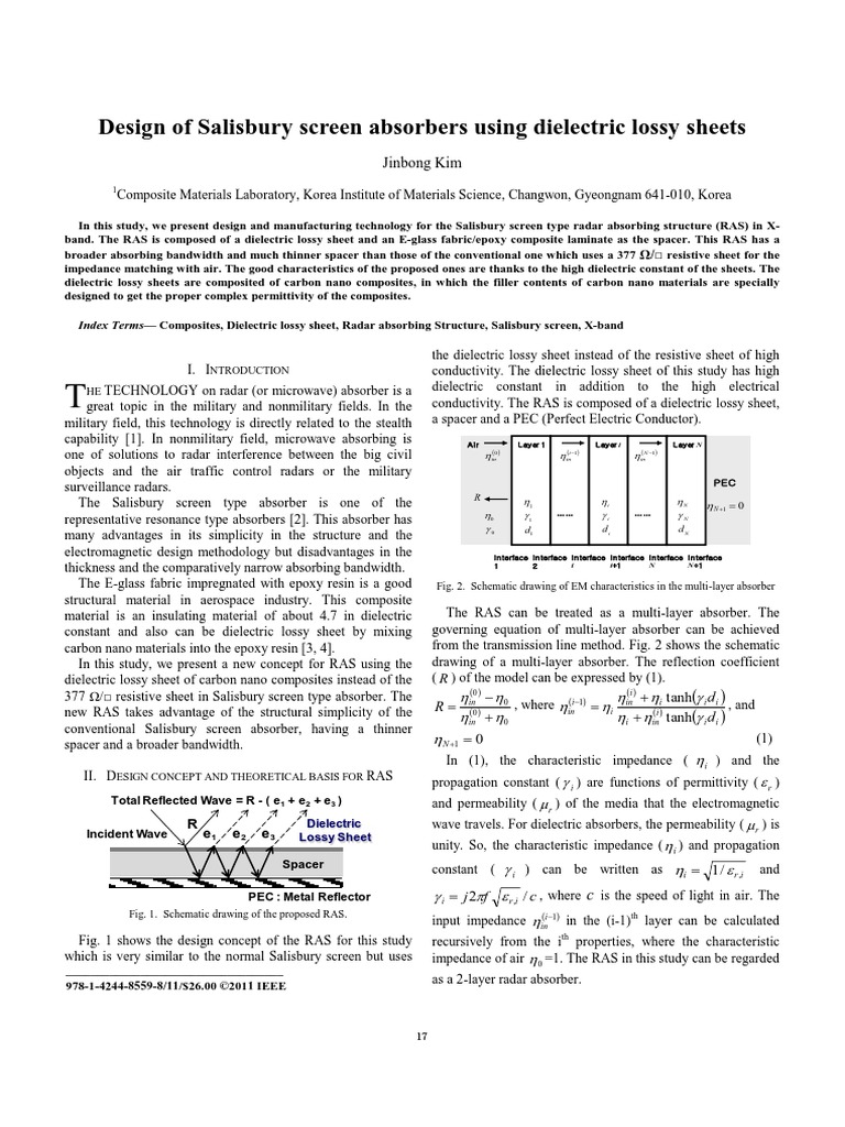 2011-Design of Salisbury Screen Absorbers Using Dielectric Lossy Sheets ...