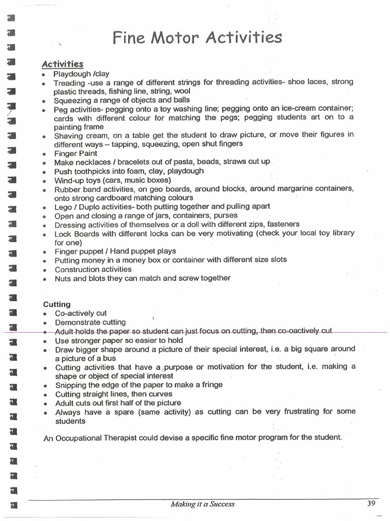 Fine Motor Development | PDF