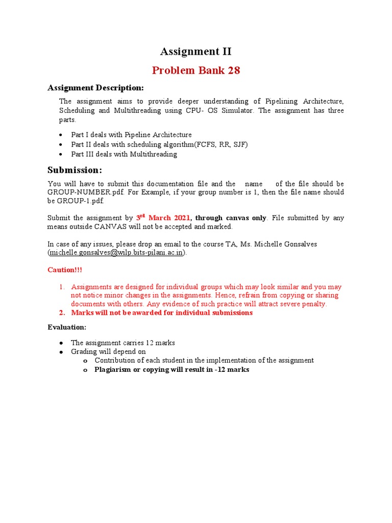 Problem Bank 28 | PDF | Central Processing Unit | Computer Architecture