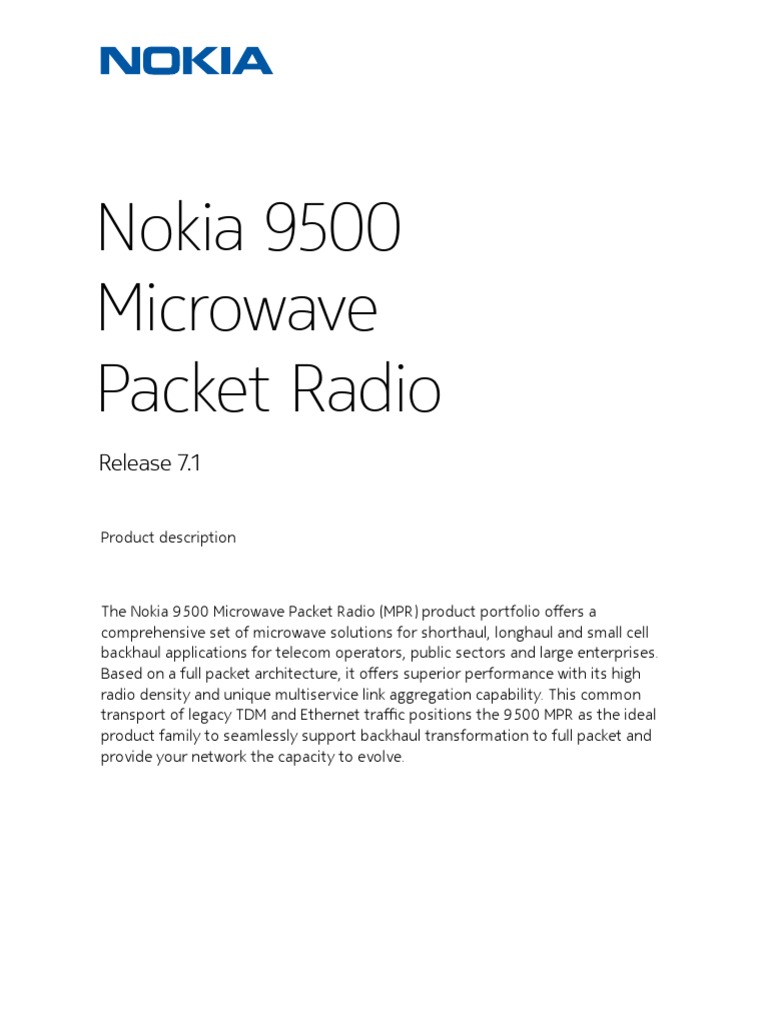 Nokia 9500 MPR R7-1 Product Description | PDF | Information And ...