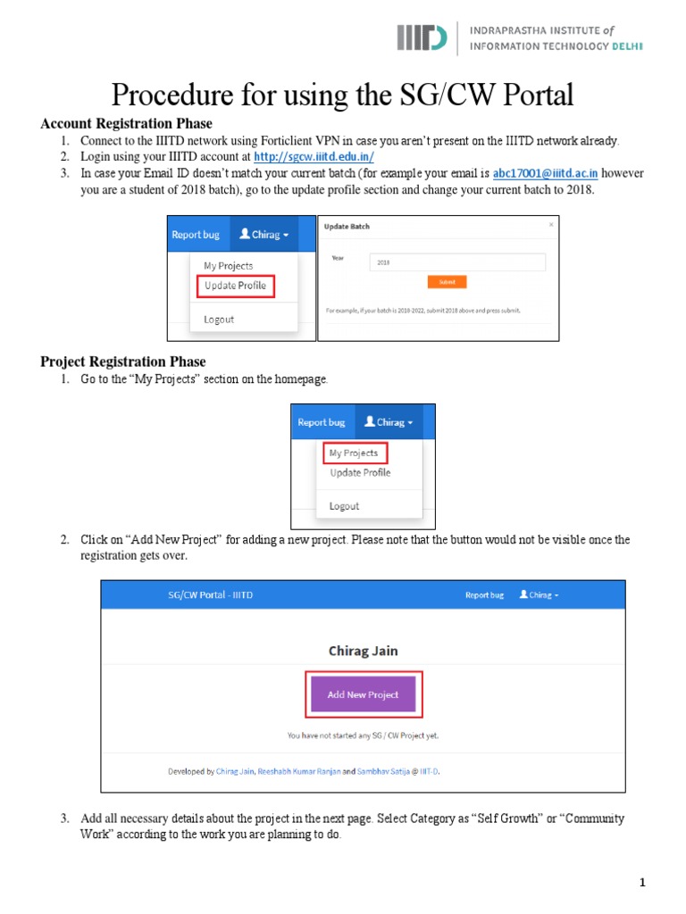 Procedure For Using SG - CW - Portal | PDF | Computing | Software
