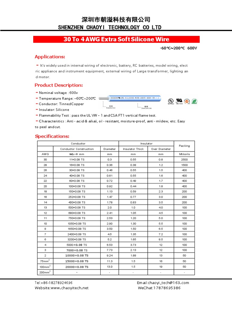 Silicone Wire | PDF | Electrical Wiring | Insulator (Electricity)