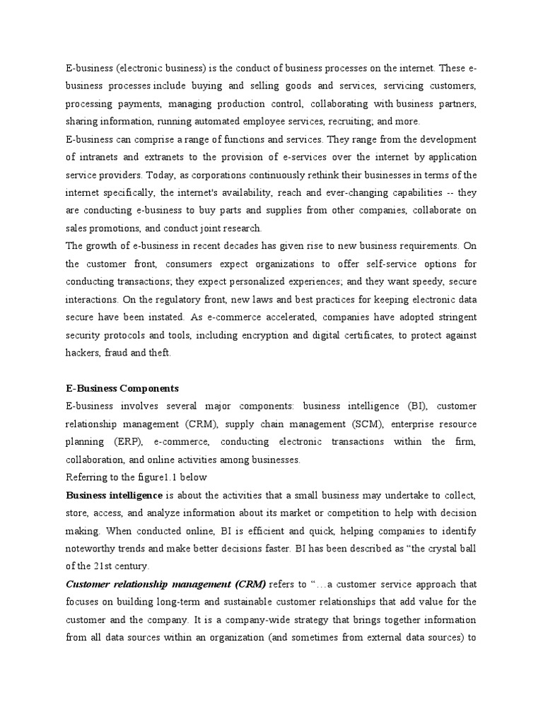 E-Business Assignment | PDF | Electronic Business | Enterprise Resource ...