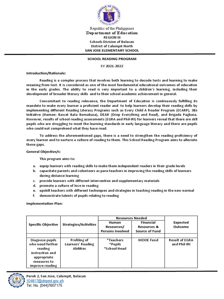 Department of Education: 104817@deped - Gov.ph | PDF | Reading ...