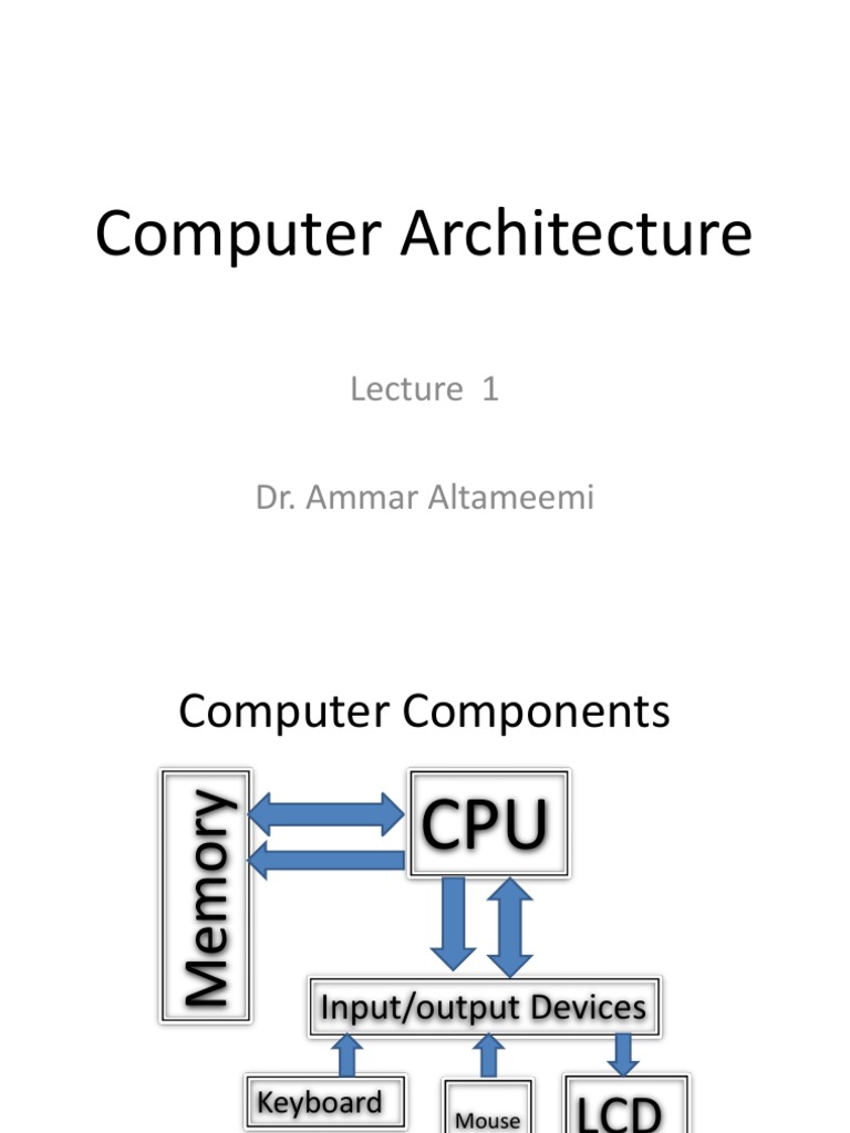 Computer Architecture: Dr. Ammar Altameemi | PDF | Central Processing Unit | Input/Output