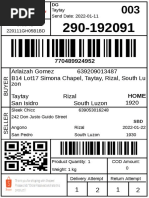 Sample JNT Waybill | PDF