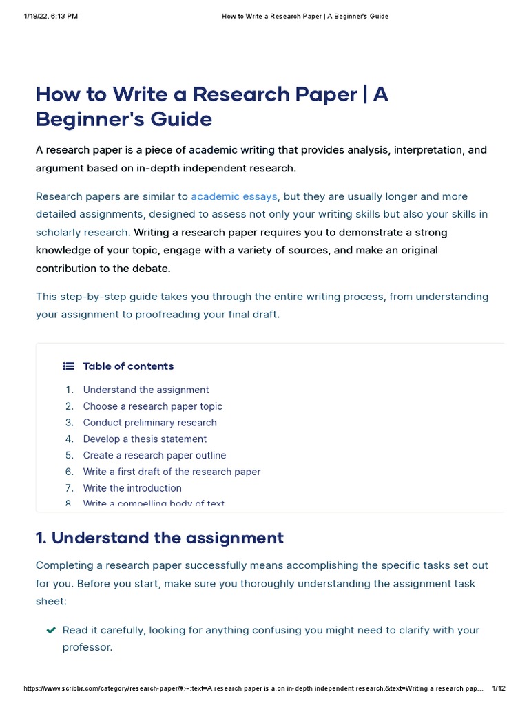 How To Write A Research Paper - A Beginner's Guide | PDF | Citation ...