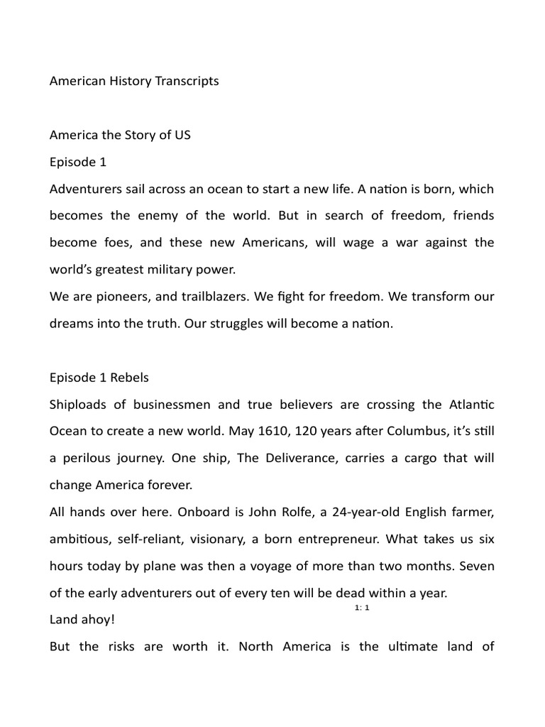 Episode 1 The Story of US | PDF