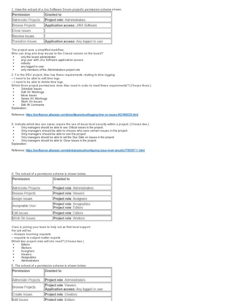Jira Certification Sample Questions | PDF | Scrum (Software Development) | Computing