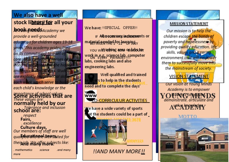 Creating A Brochure For A School | PDF | Curriculum | Behavior Modification