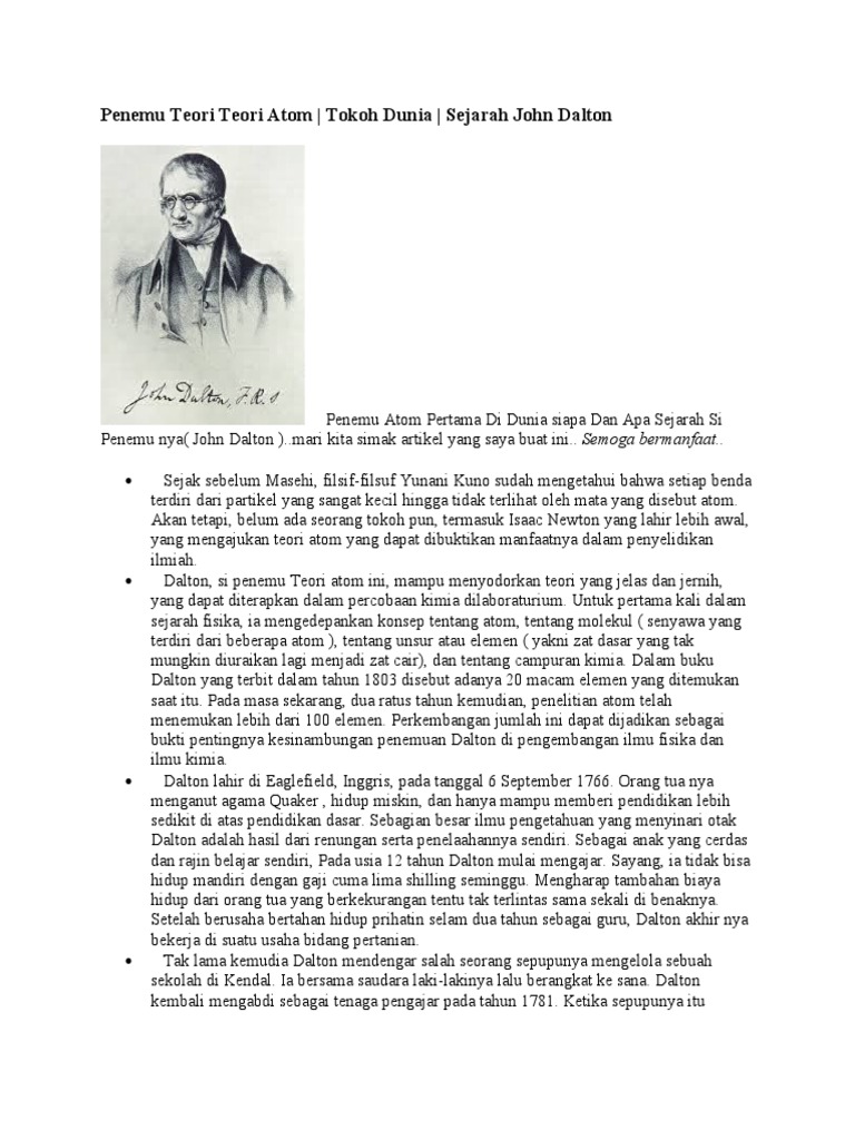 Penemu Teori Teori Atom | PDF