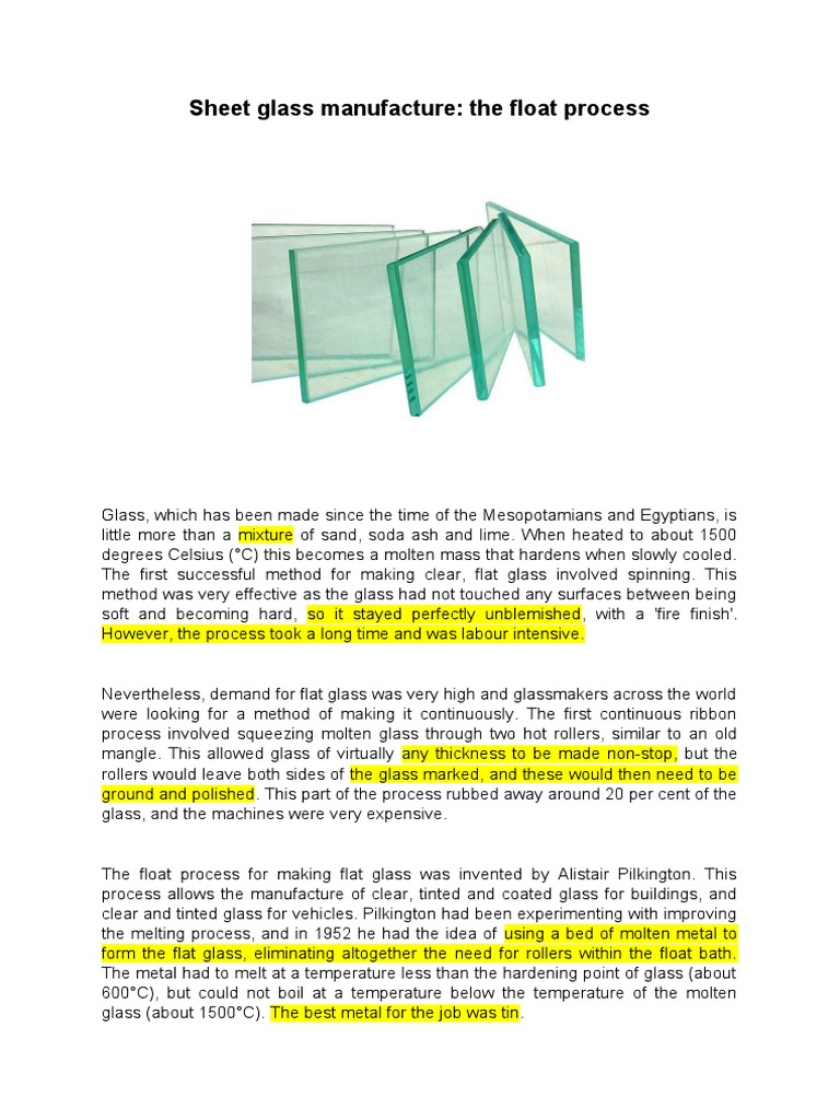Float Glass Manufacturing Process | PDF | Snow | Containerization