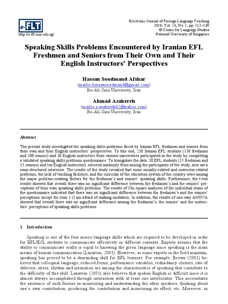 Afshar | PDF | English As A Second Or Foreign Language | Teachers