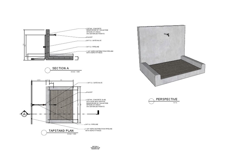Tapstand Drawing Details | PDF | Materials | Civil Engineering