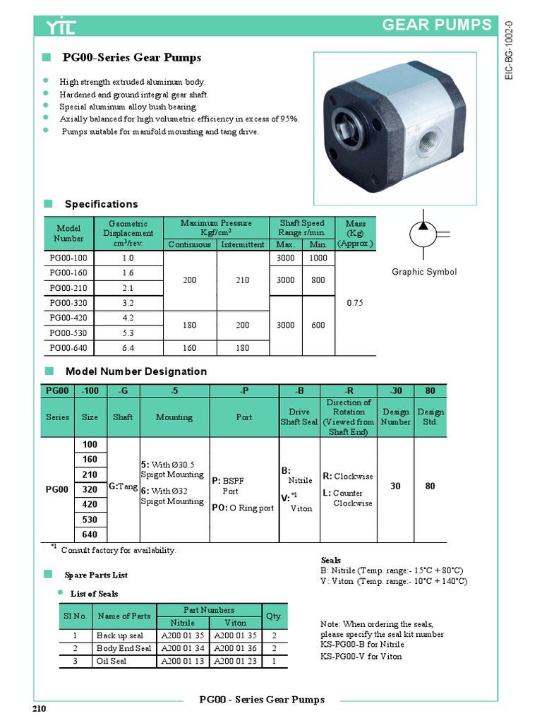 PG00 Series | Download Free PDF | Pump | Gas Technologies