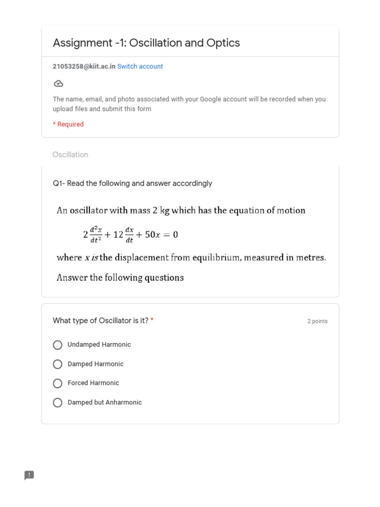 Combined - Physics Assignment | PDF | Damping | Diffraction