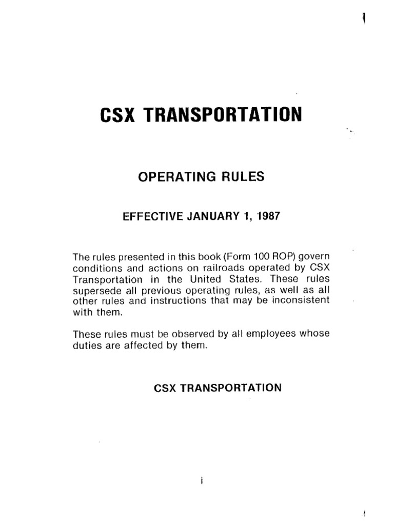 CSX Rules | PDF