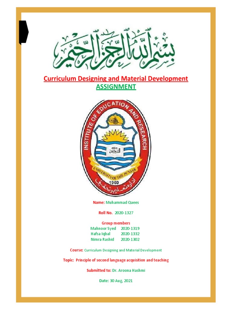 Curriculum Qaees, Mahnoor, Hafsa, Nimra | PDF | Second Language Acquisition | Language Acquisition