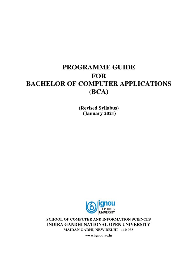 Bca Programme Guide CRC - January 2021 | PDF | Vector Space | Complex Number