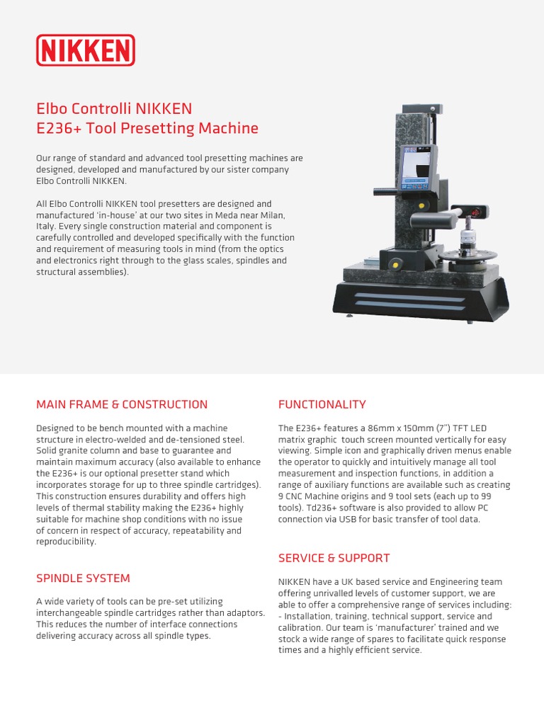 E236 Tool Presetting Machine | PDF | Icon (Computing) | Personal Computers